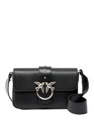 Pinko Love Birds Buckled Mini Shoulder Bag - Black