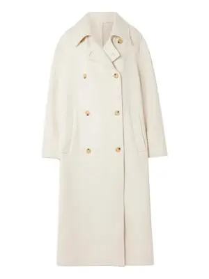 TOTEME Double-breasted Wool Coat - White