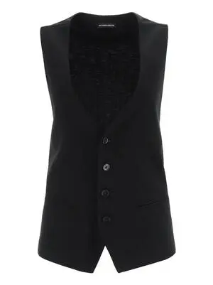 ANN DEMEULEMEESTER Sleeveless V-neck Suit Jacket - Black