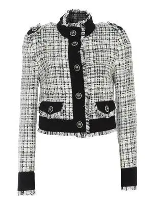 Dolce & Gabbana Cropped Tweed Jacket - Gray