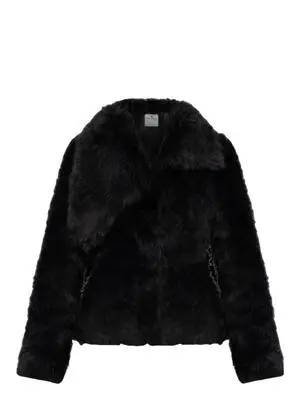 COURREGES Faux Fur Jacket - Black