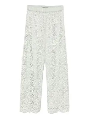 D.exterior Floral Lace Trousers - Green