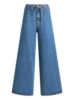 Etro Belted Wide-leg Culotte Jeans - Blue