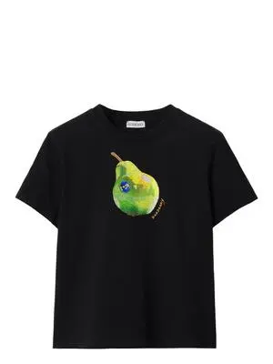BURBERRY Burberry Crystal Embellished Cotton T-Shirt
