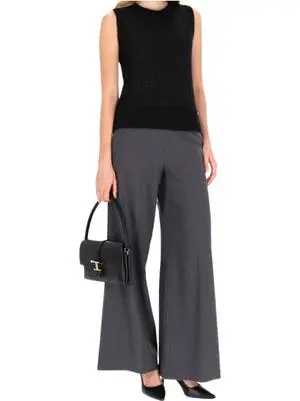 Herno Metallic Detail Cropped Knit Vest - Black