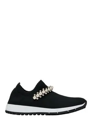JIMMY CHOO Verona Crystal-embellished Knit Sneakers - Black