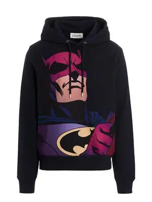 LANVIN Graphic Print Cotton Hoodie - Black