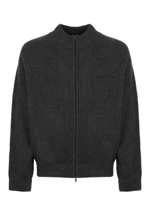 Le Kasha Hanoi Zip-up Knitted Cardigan - Dark Gray