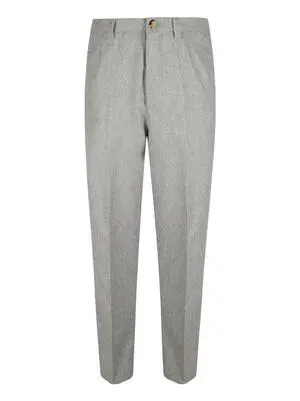 Brunello Cucinelli Flat-front Straight-leg Trousers - Gray