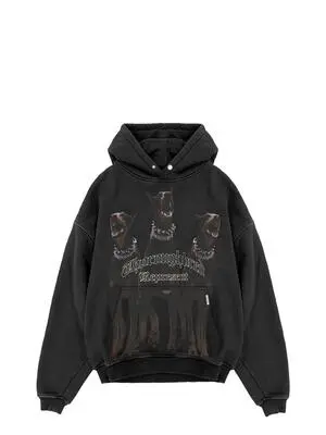 REPRESENT Hoodie Sweater With Thoroughbred Graphic - Vintage Black