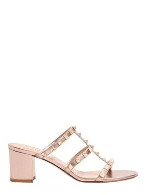 Valentino Garavani Rockstud Open Toe Slide Sandals - Pink