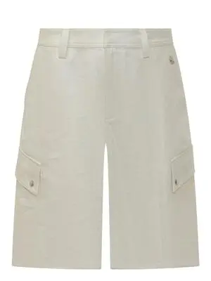 Off-White Button Detailed Cargo Shorts - White