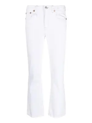 R13 Worn Flared Jeans - White