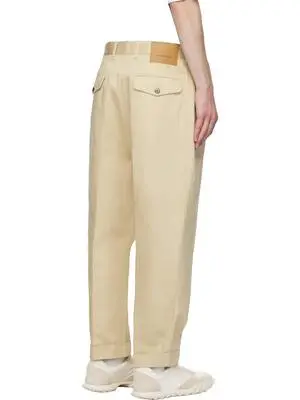 Ami Beige Tapered Cropped Trousers - Nude