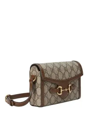 Gucci Horsebit 1955 Mini Shoulder Bag - Beige And Ebony