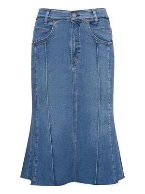 REFORMATION Juliana Fluted Denim Midi Skirt - Blue