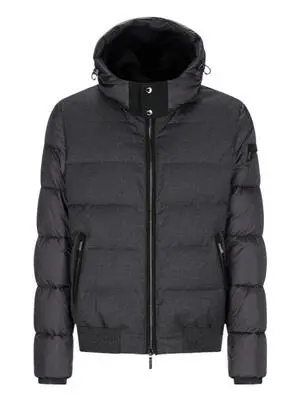 MOORER Hooded Quilted Jacket - Black