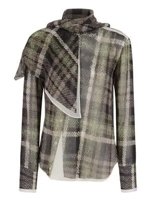 Acne Studios Checked Pussy-bow Blouse - Black