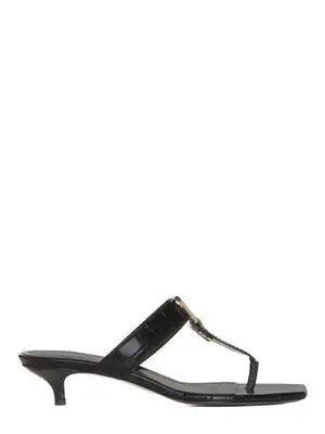 TOTEME Belted Embossed Mules - Black