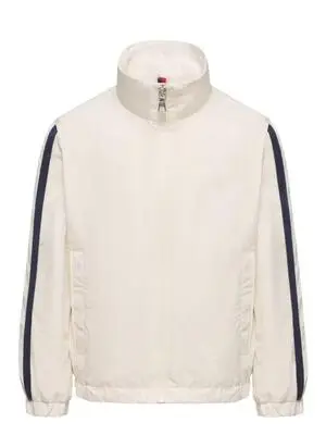 Moncler Zip-up Jacket With Striped Sleeves - White