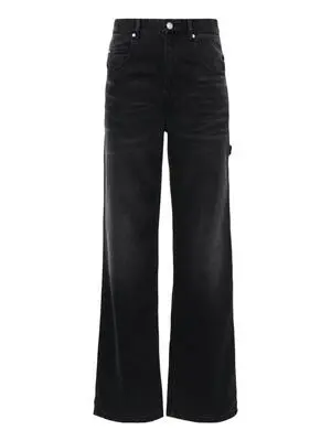 Isabel Marant Étoile Bymara Logo Patch Wide-leg Jeans - Black