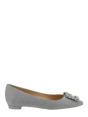 MANOLO BLAHNIK Manolo Blahnik Logo Embellished Flats