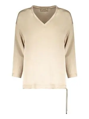 HERNO Herno V-Neck Drawstring Hem Top