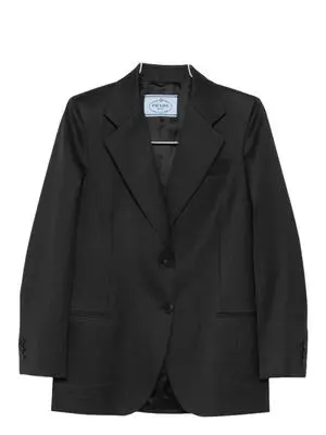 Prada Single-breasted Tailored Blazer - Coal Gray