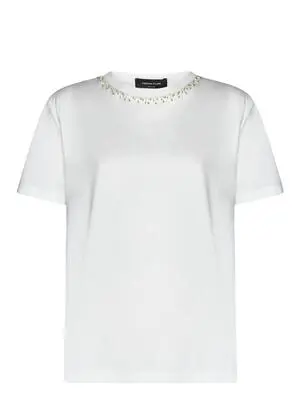 Fabiana Filippi Embellished Jersey T-shirt - White