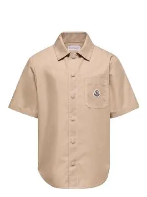Moncler Short Sleeve Poplin Shirt - Beige
