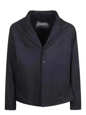 Herno Buttoned Hooded Shacket - Black