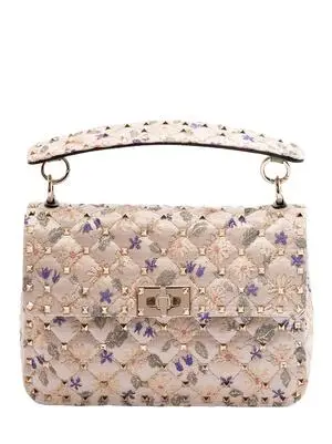 VALENTINO Valentino Garavani Rockstud Spike Embroidered Shoulder Bag