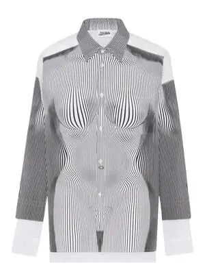 JEAN PAUL GAULTIER Striped Pattern Shirt - Gray