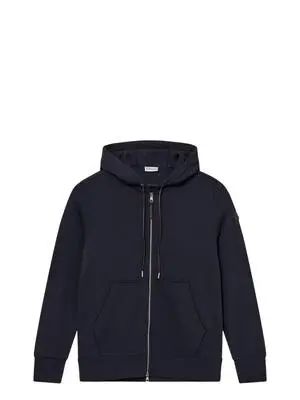 Moncler Logo-appliqué Zip-up Hoodie - Midnight Blue
