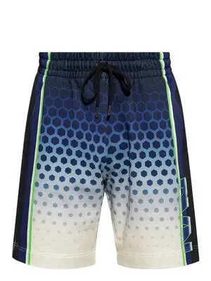 Dries Van Noten Graphic Printed Drawstring Shorts - Blue