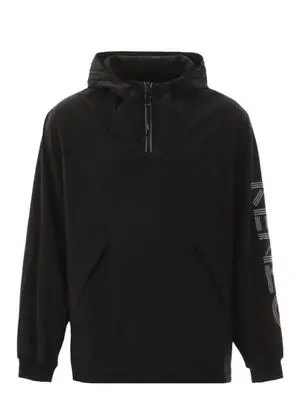 Kenzo Logo Print Hooded Windbreaker - Black