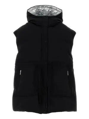 Herno Crinkle Metallic Gilet - Black