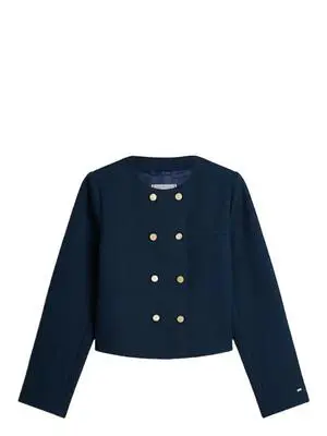 TOMMY HILFIGER Tommy Hilfiger Button-Front Round Neck Jacket