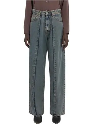 MAISON MARGIELA Mm6 Maison Margiela Logo Patch Wide-Leg Jeans