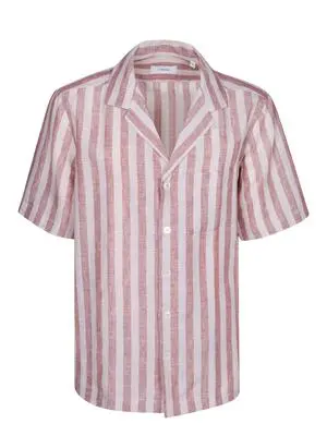 LARDINI Short Sleeve Striped Shirt - Multicolor
