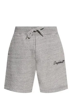 Dsquared2 Logo Embroidered Drawstring Shorts - Gray