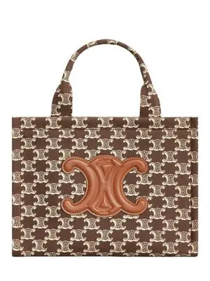 CELINE Celine Small Cabas Thais In Textile With Triomphe Canvas Print And Calfskin