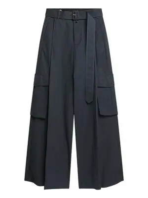 Dries Van Noten Belted Wide-leg Cargo Pants - Black