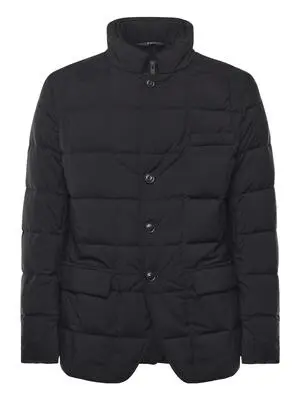 FAY Quilted Zip-closure Jacket With Stand Collar - Black