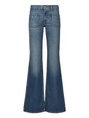 Coperni High-rise Flared Denim Trousers - Blue