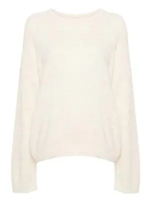TOTEME Crew Neck Drop Shoulder Jumper - White