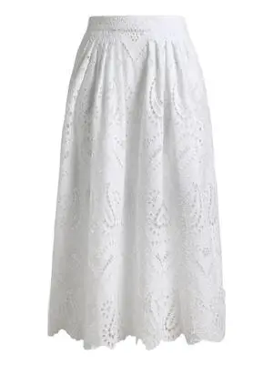 Etro Openwork Midi Skirt - White