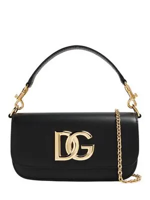 Dolce & Gabbana Logo Plaque Shoulder Bag - Black