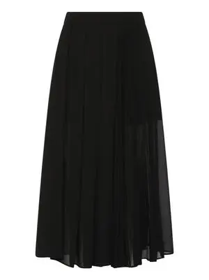 Marella Pleated Midi Skirt - Black