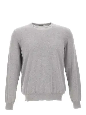 KANGRA Crew Neck Sweater With Elbow Patches - Grey